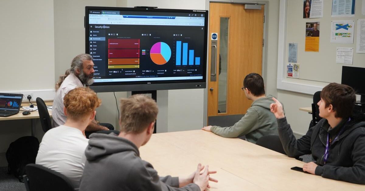 Cybersecurity students learning on… | York College & University Centre